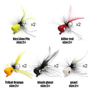 Fly Fishing Poppers Lures for Bass Panfish Flies Topwater Popper for ...